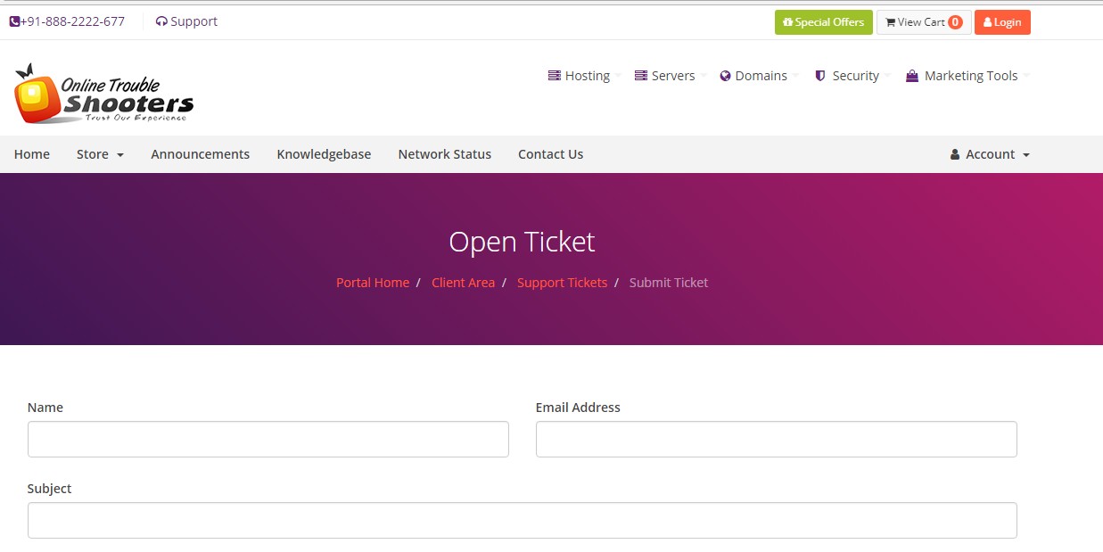 How To Create a Support Ticket at Online Trouble Shooters? | Web and ...